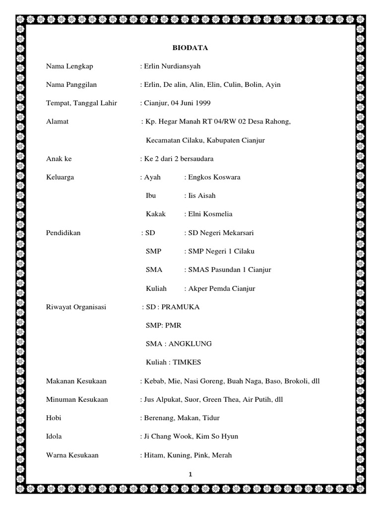 Biodata | PDF