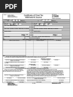 BIR Form 2306 | PDF | Withholding Tax | Value Added Tax