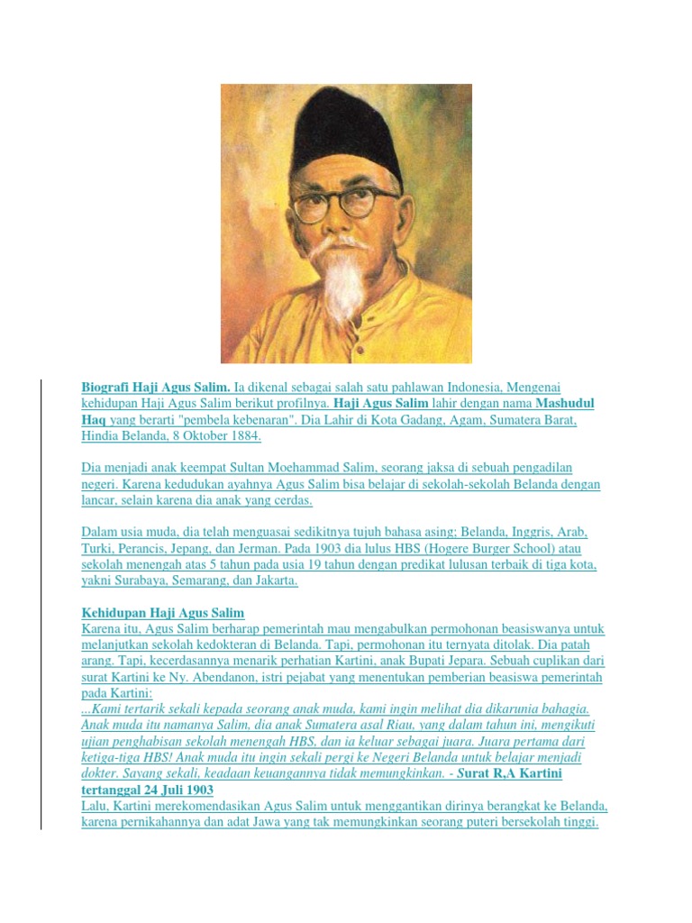 Biografi Haji Agus Salim | PDF