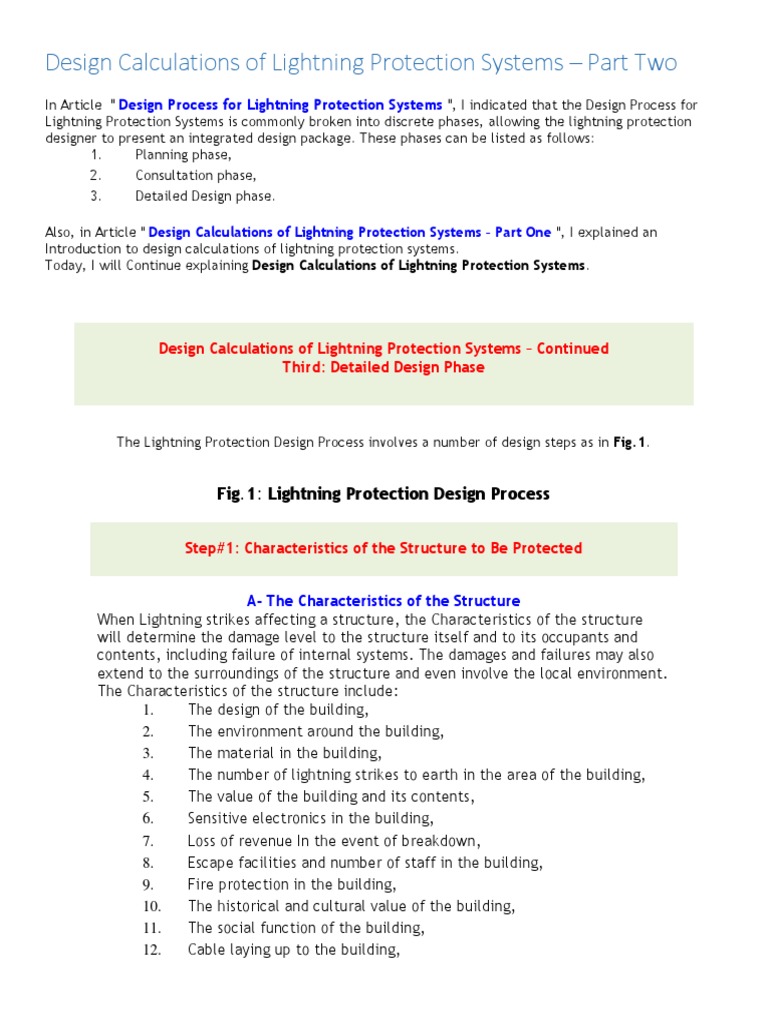 Design Calculations of Lightning Protection Systems - Part Two | PDF ...