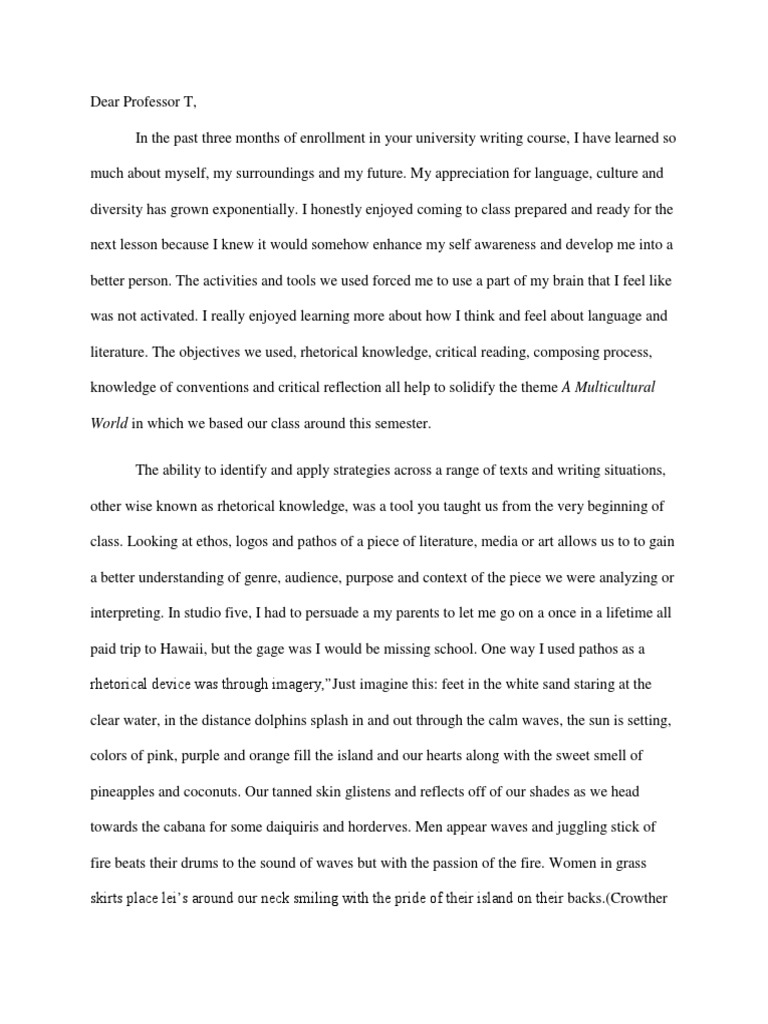 Reflective Cover Letter 1 | PDF | Rhetoric | Leadership