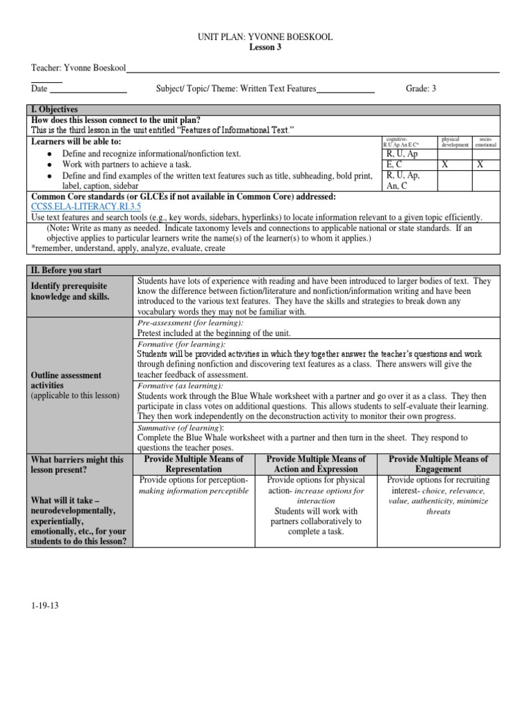 Ccss - Ela-Literacy - Ri.3.5: Pre-Assessment (For Learning) : Formative ...