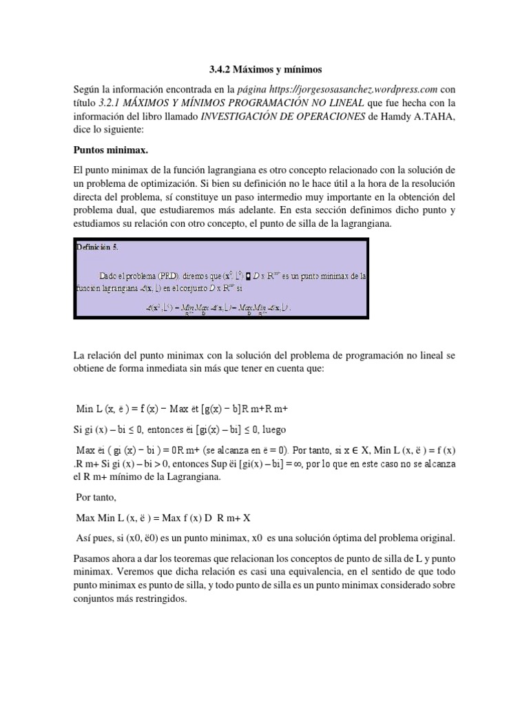 Maximos y Minimos | PDF | Programacion no lineal | Optimización Matemática
