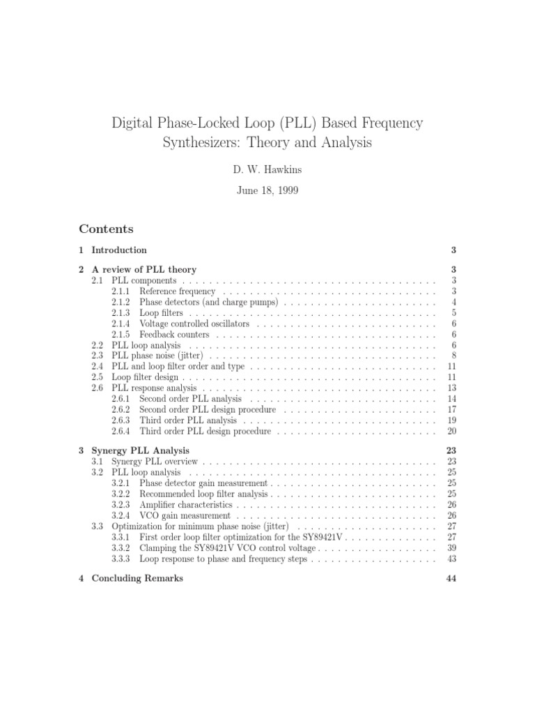PLL Theory | PDF | Detector (Radio) | Electronic Circuits
