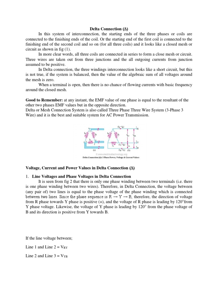 Delta Connection | PDF | Inductor | Electronic Circuits