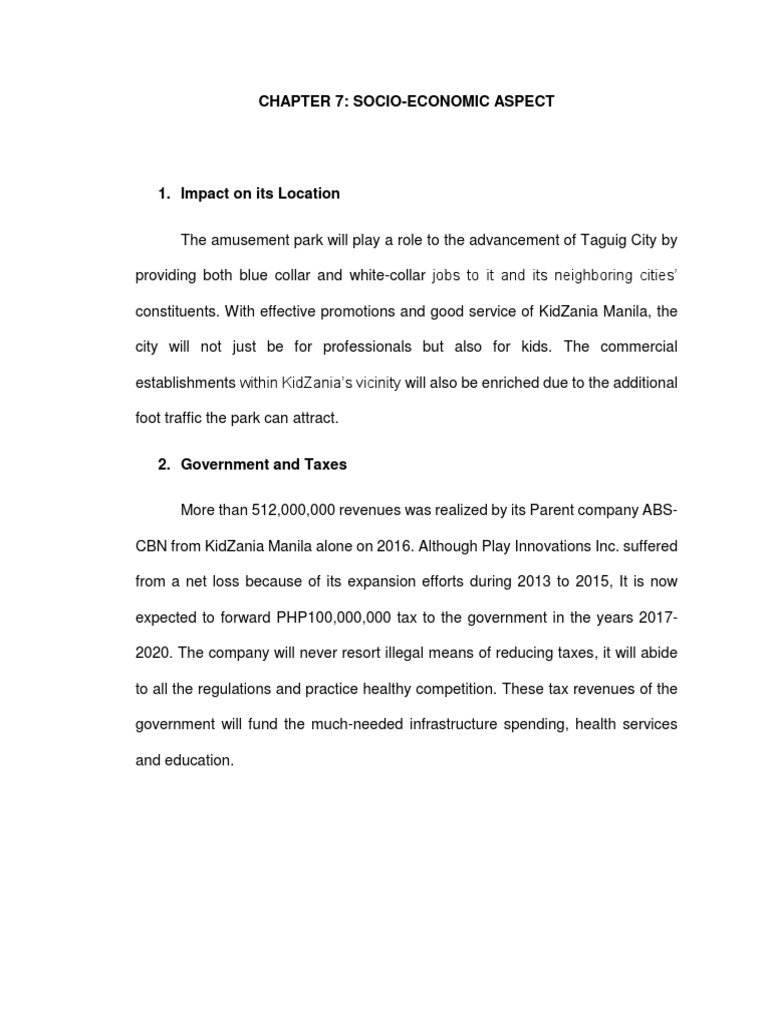 Chapter 7 Socio Economic Aspect Pdf Employment Gross Domestic
