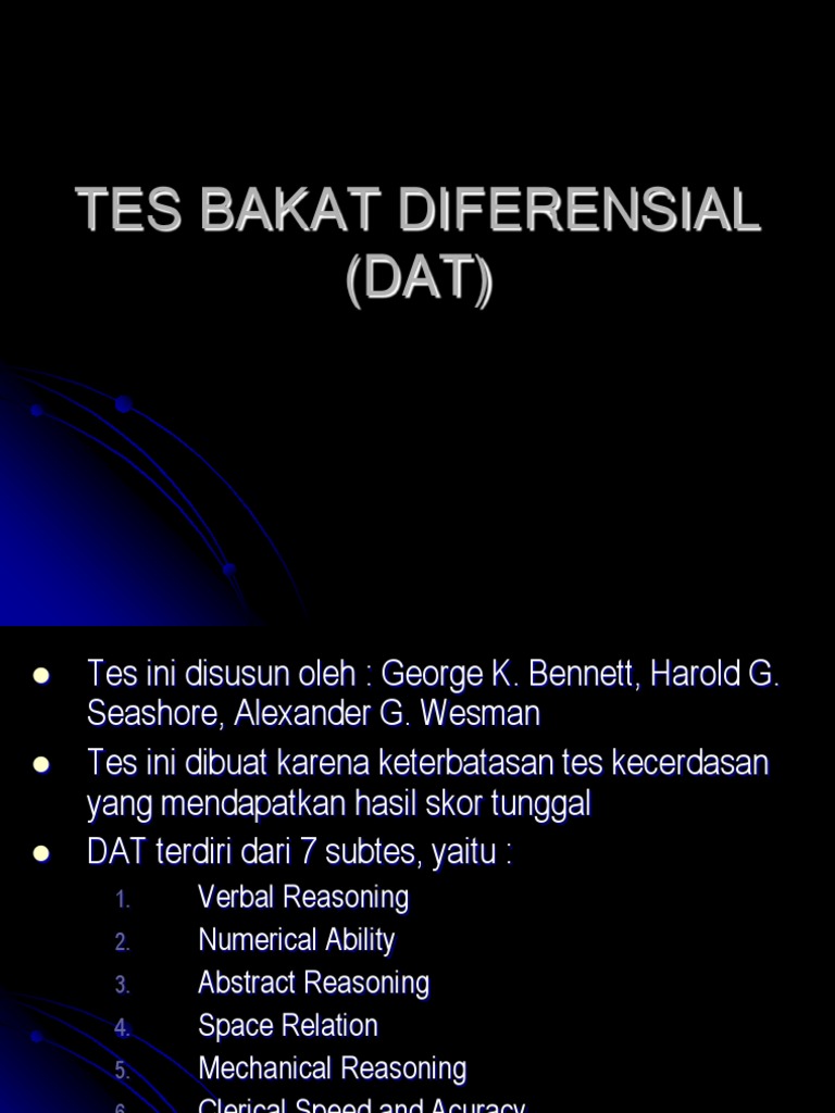 Tes Bakat Diferensial PDF | PDF