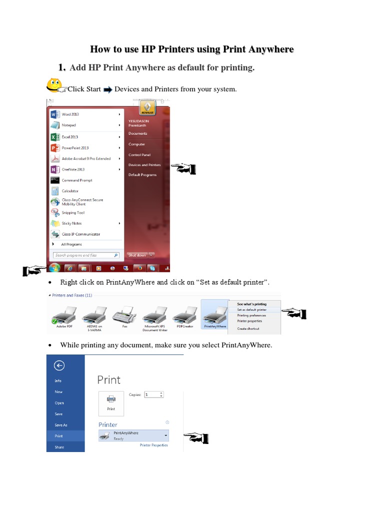 Configuring and Using HP Printers with Print Anywhere and ID Badge ...