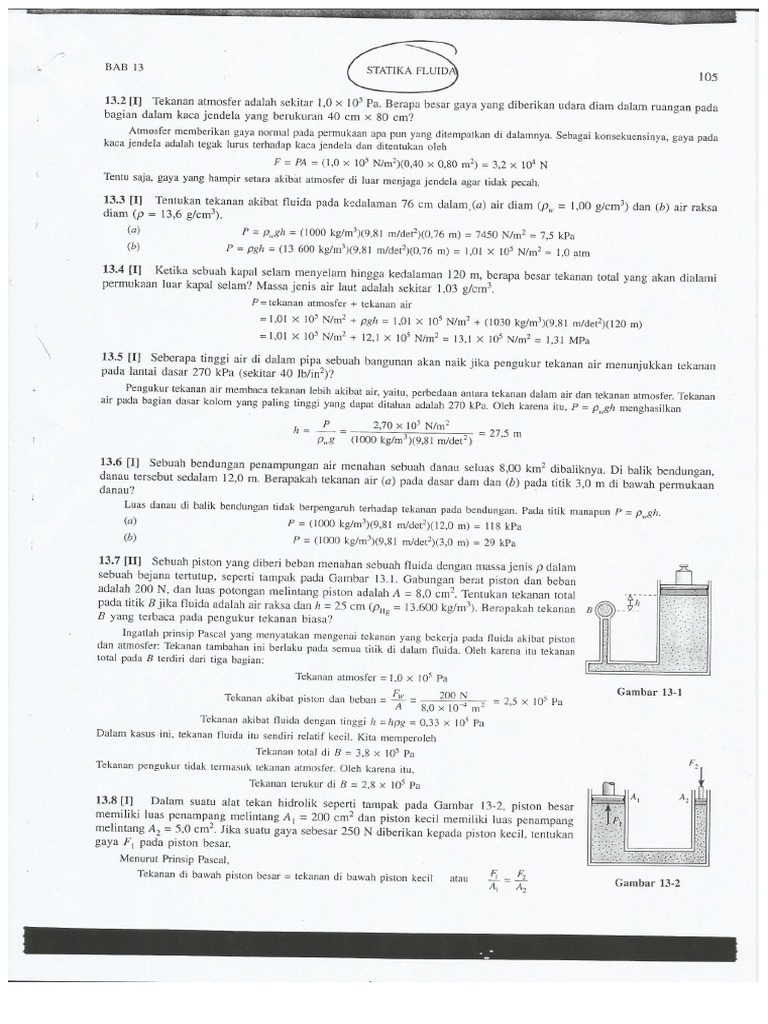 Soal Dan Pembahasan-Statika Fluida | PDF