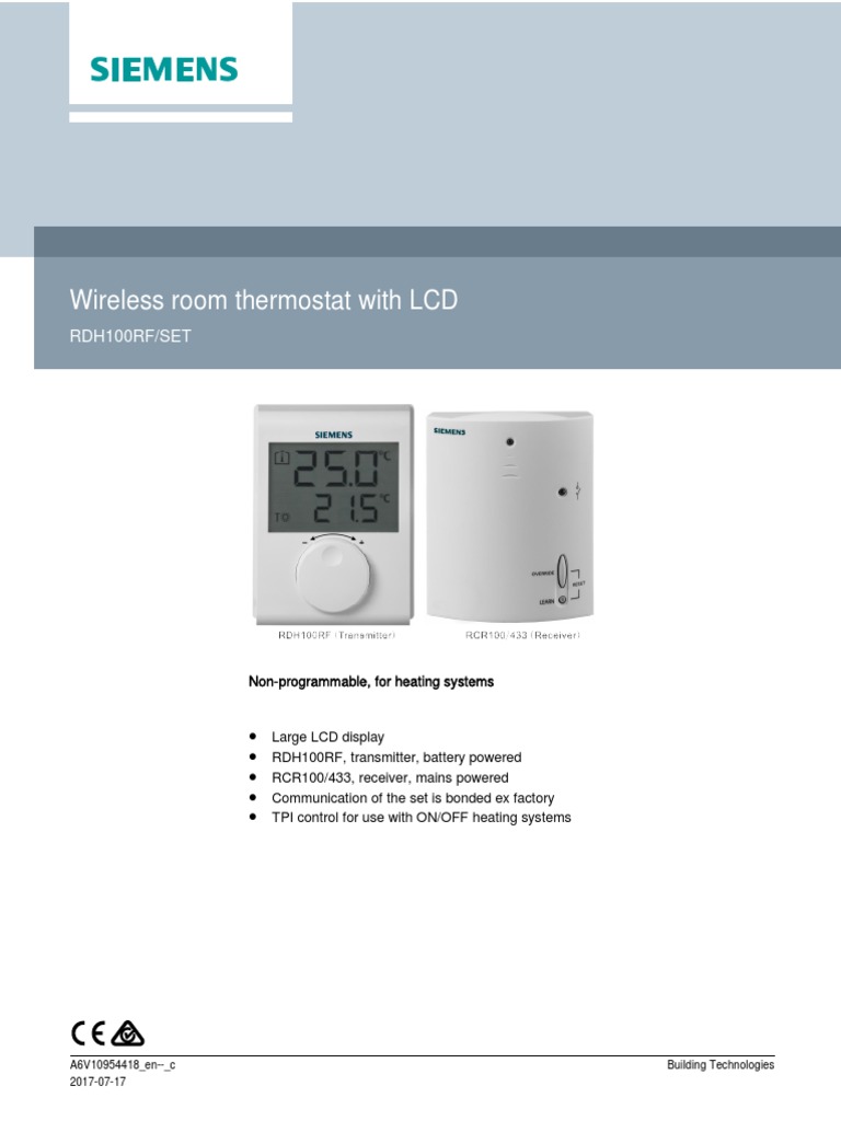 Siemens Rdh100rf/set Wiring Diagram Official Website | www ...