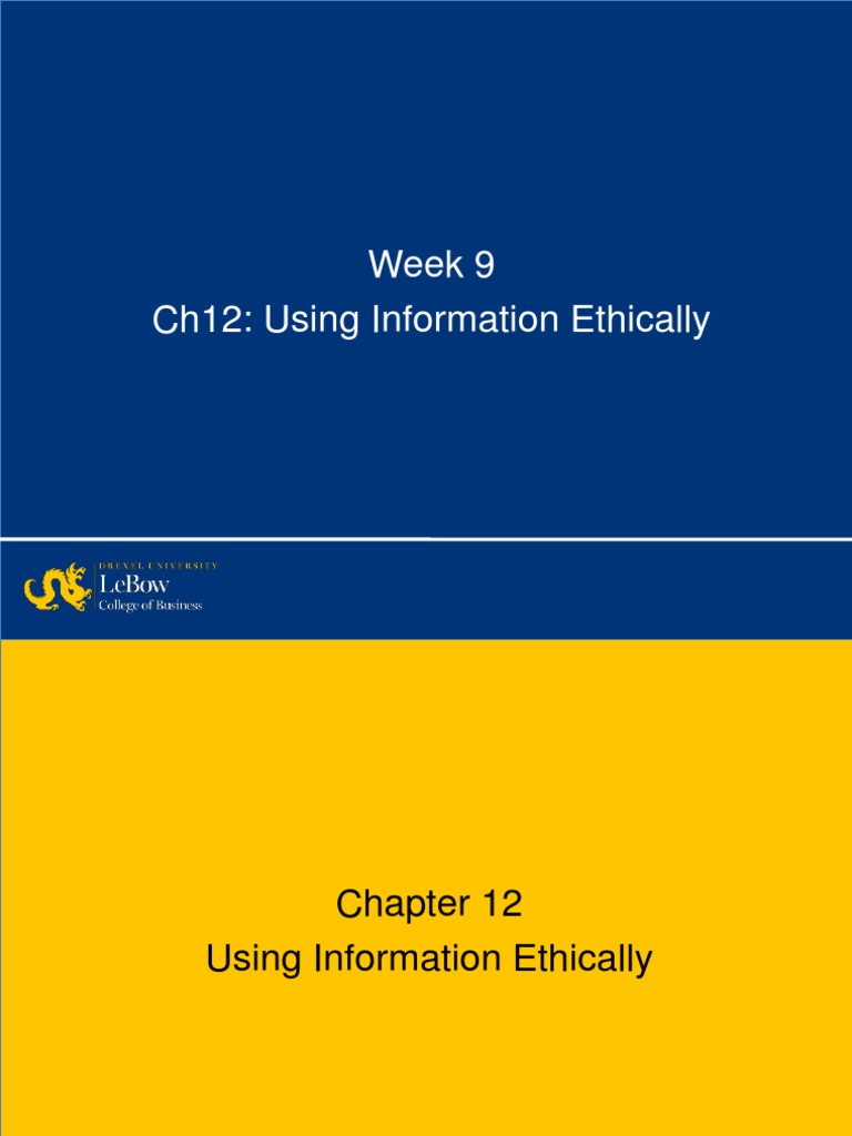 Week09-Slides InformationEthics PDF | PDF | Stakeholder (Corporate) | Privacy
