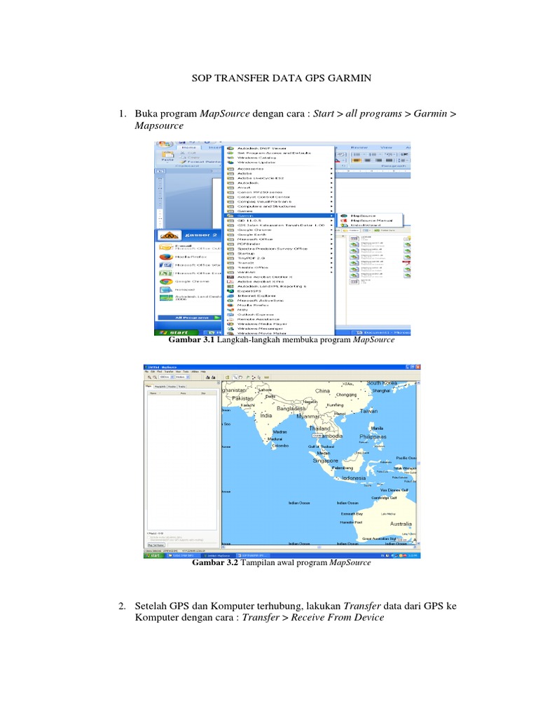 SOP Transfer Data GPS Garmin | PDF