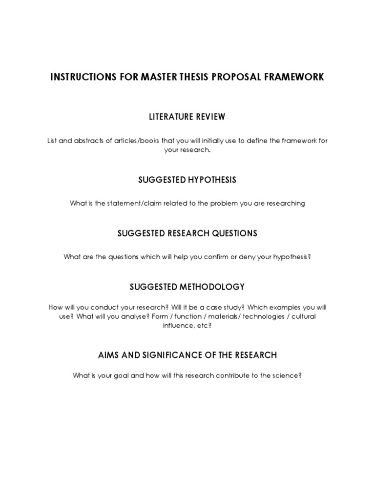 Master Thesis Proposal Instructions | PDF