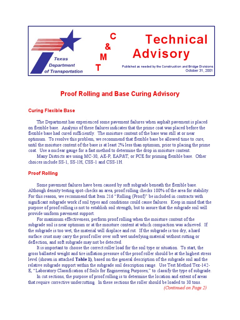 Proof Rolling Guidelines for Pavement Support | PDF | Mechanical ...