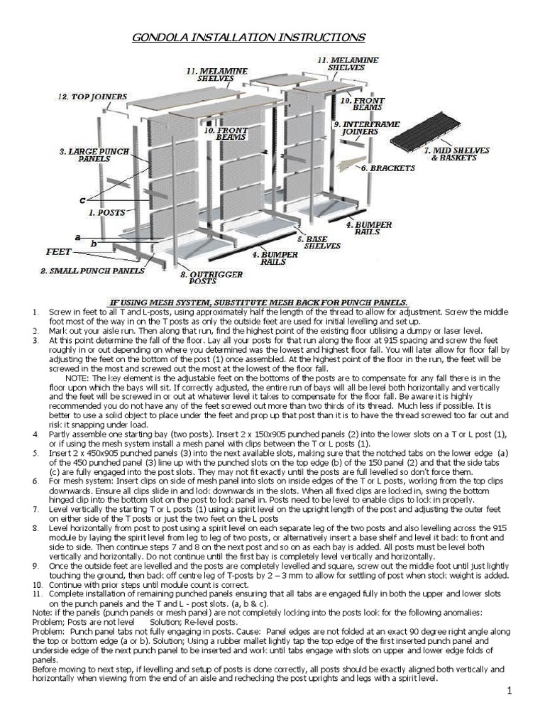 Gondola Installation Procedure | PDF | Screw | Equipment