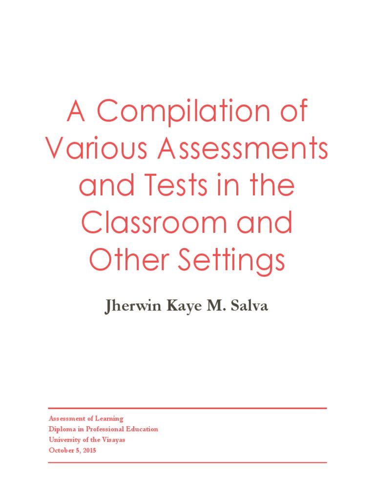 Various Assessments Compilation | PDF
