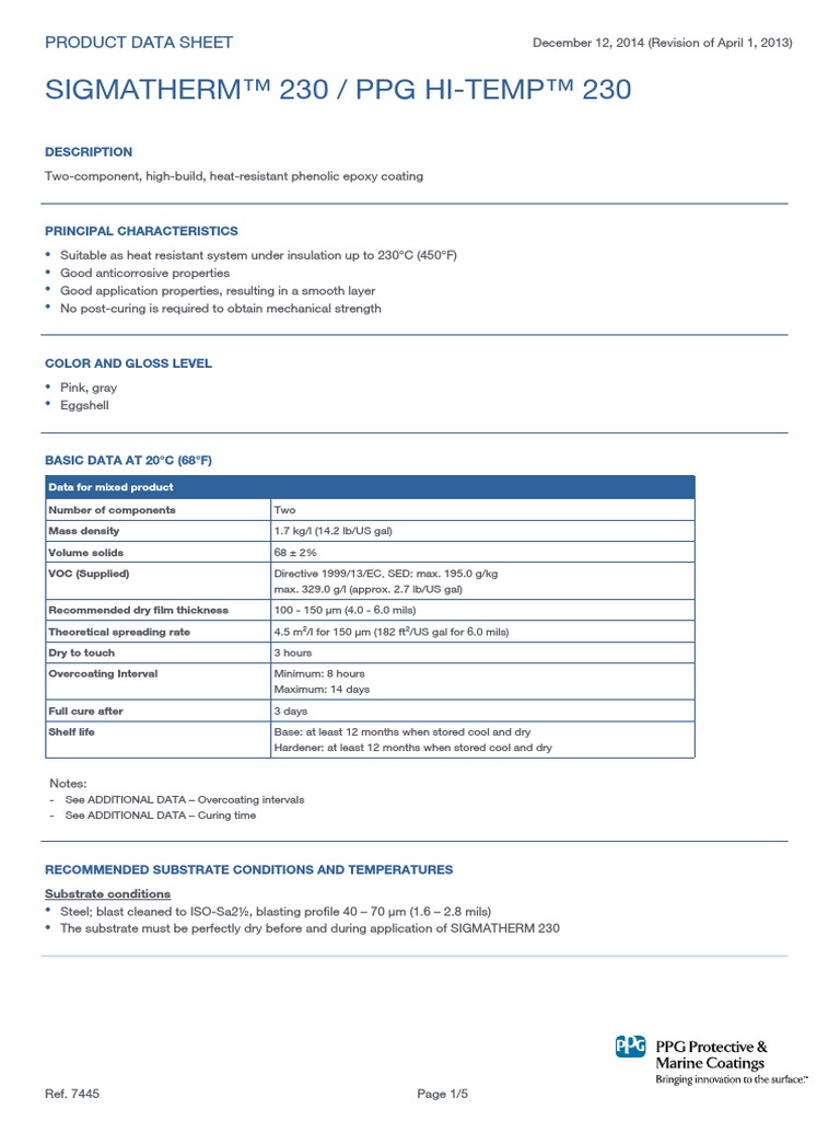 SigmaTherm 230 | PDF | Paint | Tort