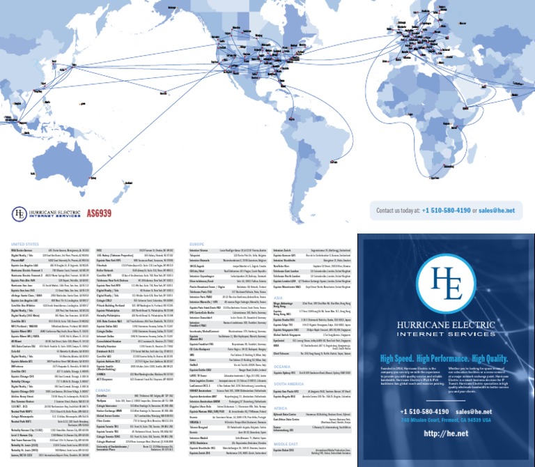 Hurricane Electric Network Map | PDF