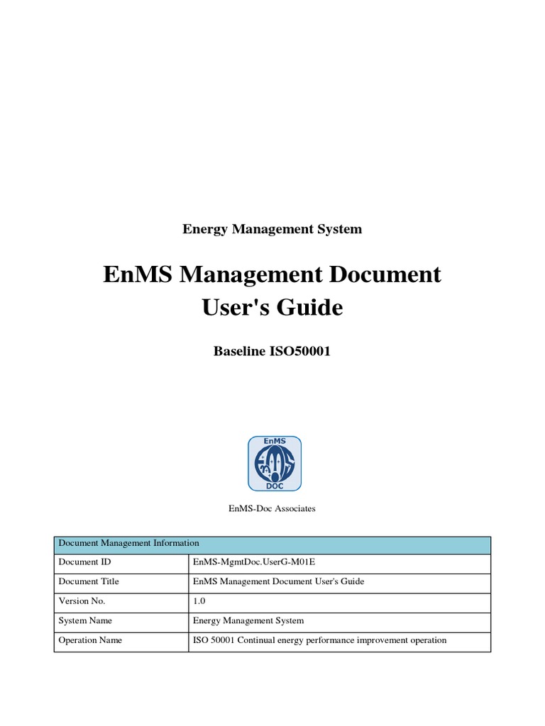 EnMS User's Guide for ISO 50001 | PDF | Internal Audit | Energy Management