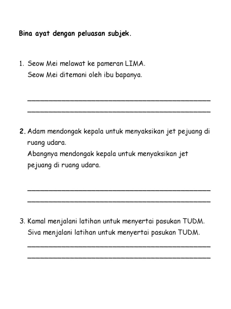 Bina Ayat Dengan Peluasan Subjek | PDF