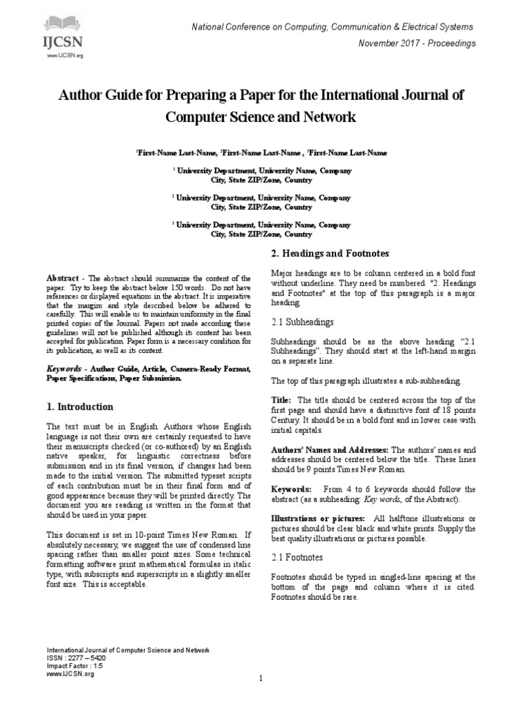 Paper Template | PDF | Times New Roman | Graphic Design