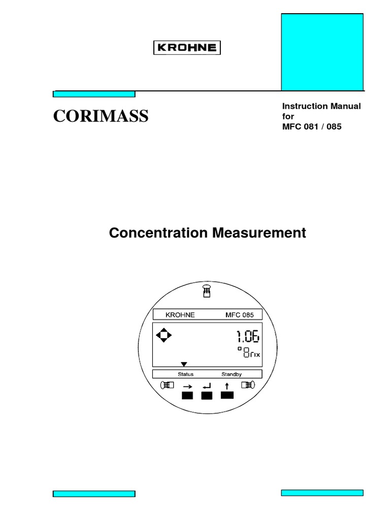 Corimass Concentration Measurments | PDF | Density | Sodium Hydroxide