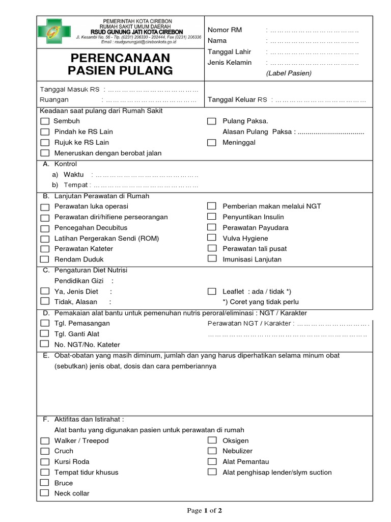 Perencanaan Pasien Pulang | PDF