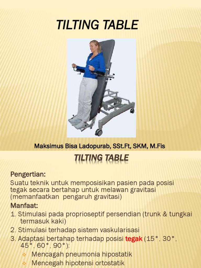Teknik Tilting Table dalam Rehabilitasi | PDF | Kesehatan Holistik ...