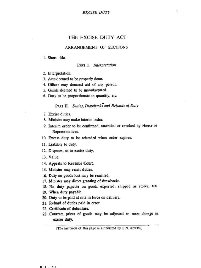 The Excise Duty Act | PDF | Excise | Taxation
