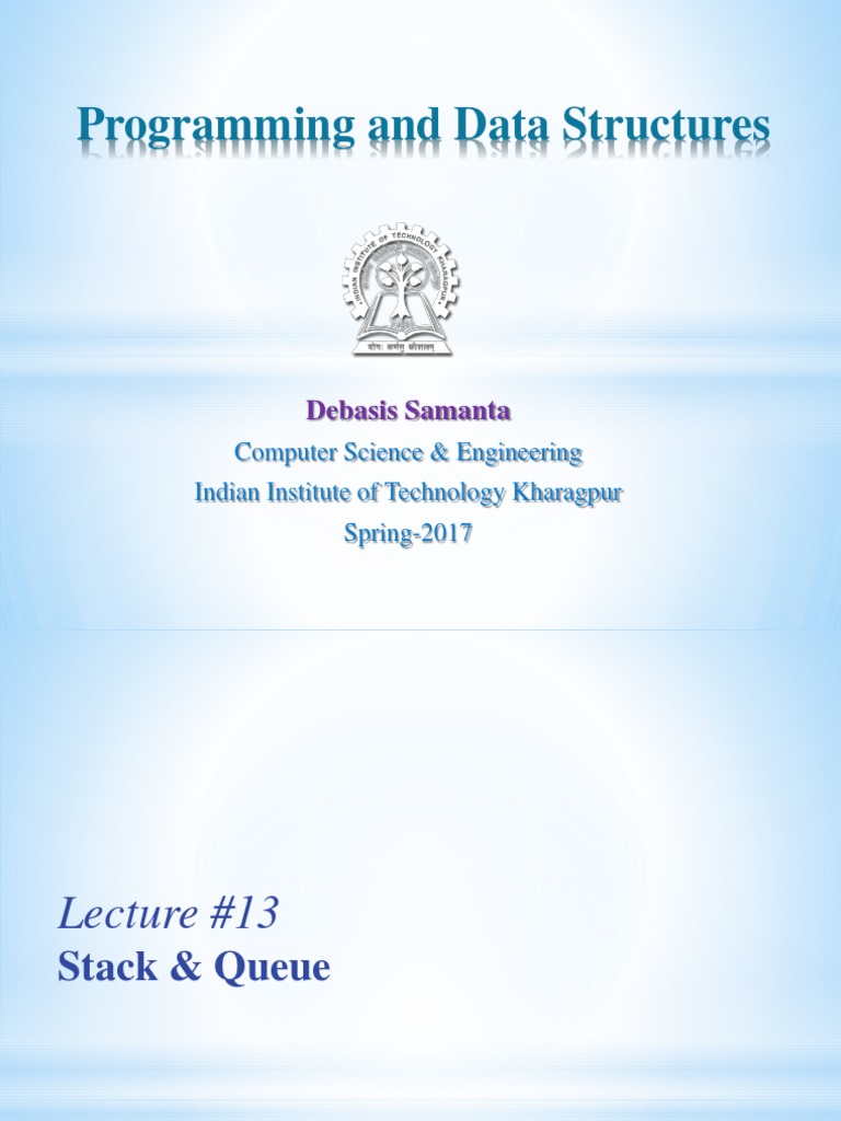 Programming and Data Structures: Debasis Samanta | PDF | Queue (Abstract Data Type) | Array Data ...