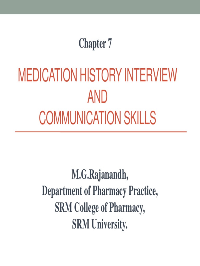 Medication History Interview | PDF | Pharmacy | Medical Prescription