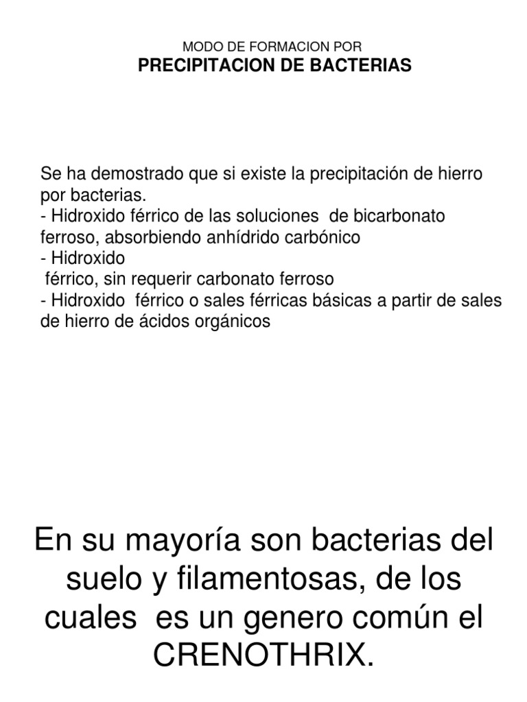Clase de Crenothrix - 2016 | PDF | Hierro | Las bacterias