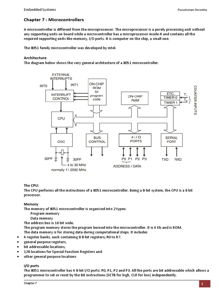Chapter 7 Microcontrollers | PDF | Assembly Language | Microcontroller