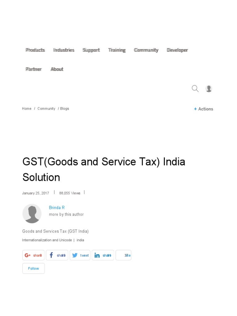 GST (Goods and Service Tax) India Solution | PDF | Value Added Tax ...