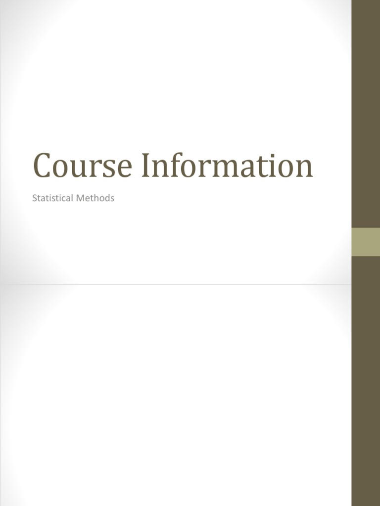 Statistical Methods Course: Assignments and Projects Overview | PDF