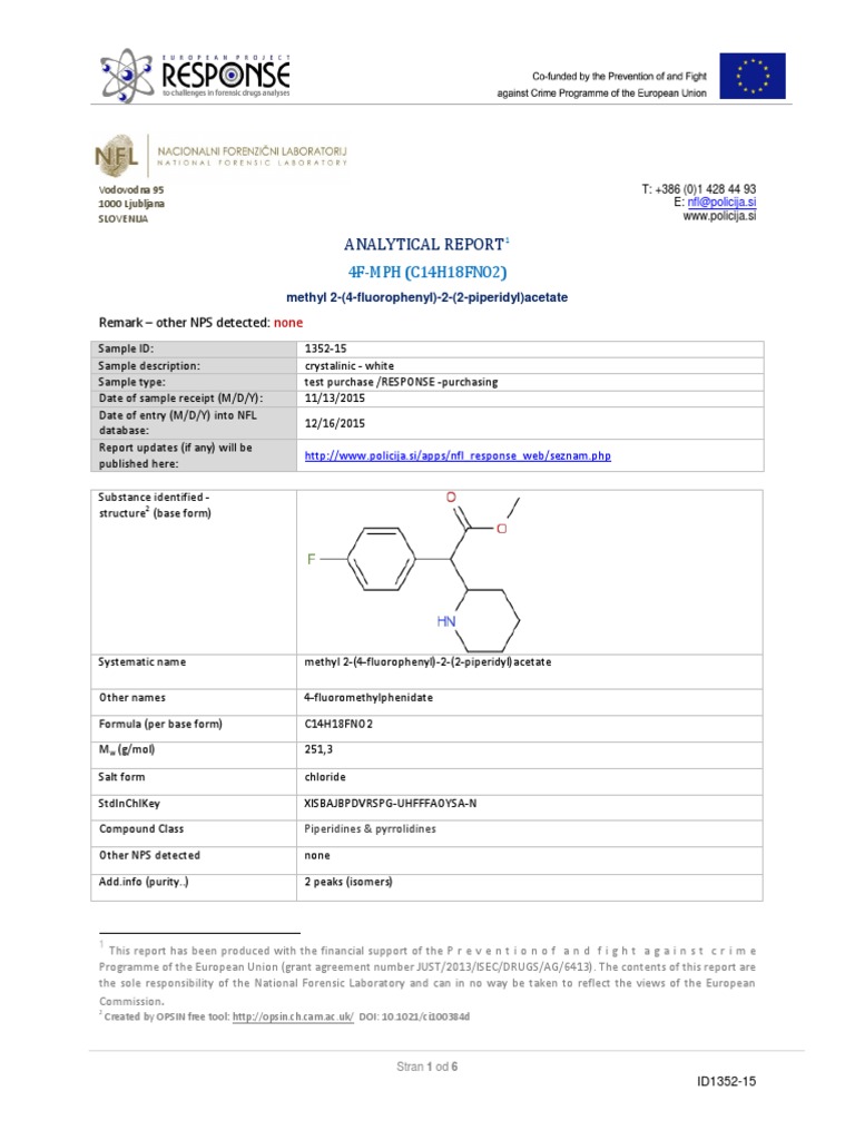 4F-MPH Analytical Report | PDF | Gas Chromatography–Mass Spectrometry ...