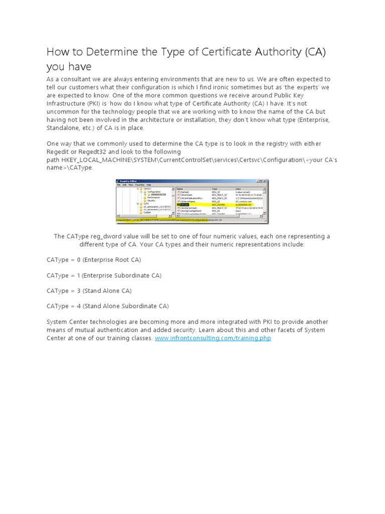 How To Determine The Type of Certificate Authority (CA) You Have | PDF