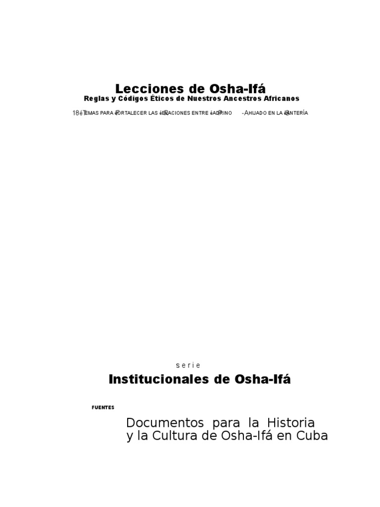 Lecciones De Osha Ifa Pdf Padrino Religión Y Creencia