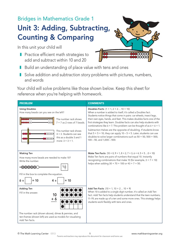 Unit 3: Adding, Subtracting, Counting & Comparing: Bridges in ...