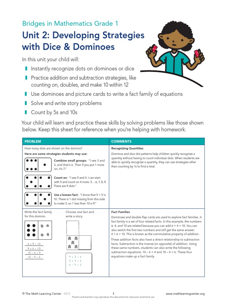Unit 2: Developing Strategies With Dice & Dominoes: Bridges in ...