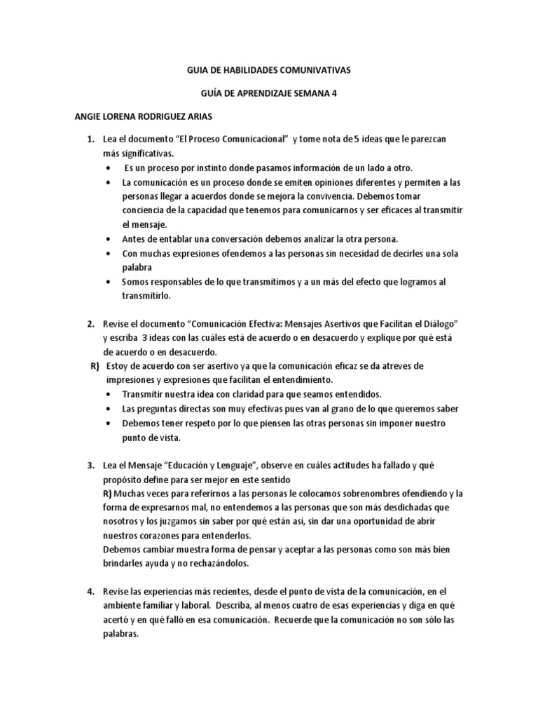 Habilidades Comunicativas Esenciales | PDF | Comunicación | Aprendizaje