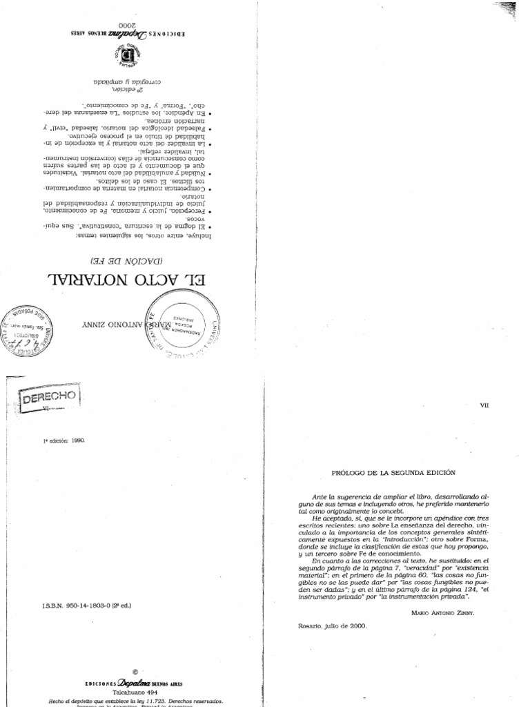 Acto Notarial (Dación de Fe) Mario A. Zinny | PDF