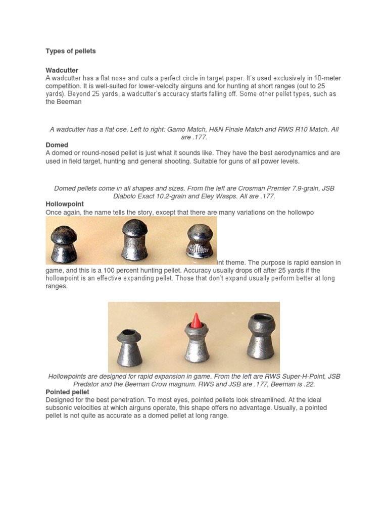Types of pellets | Flight | Firearms