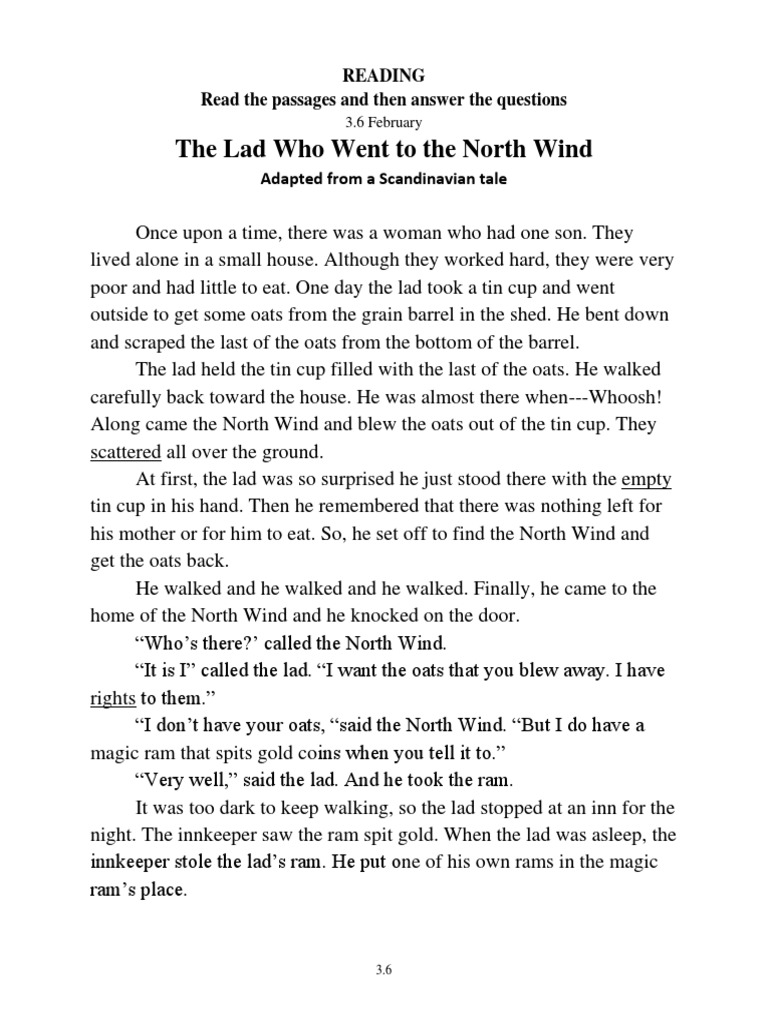 3 6 February-The Lad Who Went To The North Wind and The March Wind ...