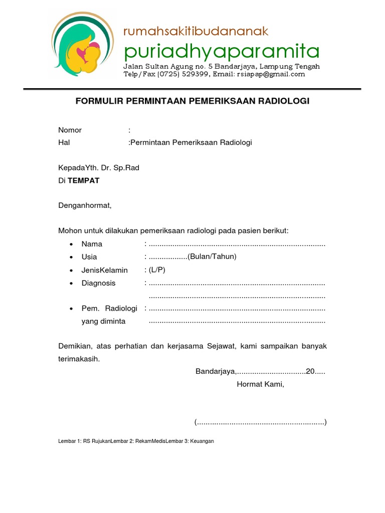 Form Permintaan Radiologi | PDF