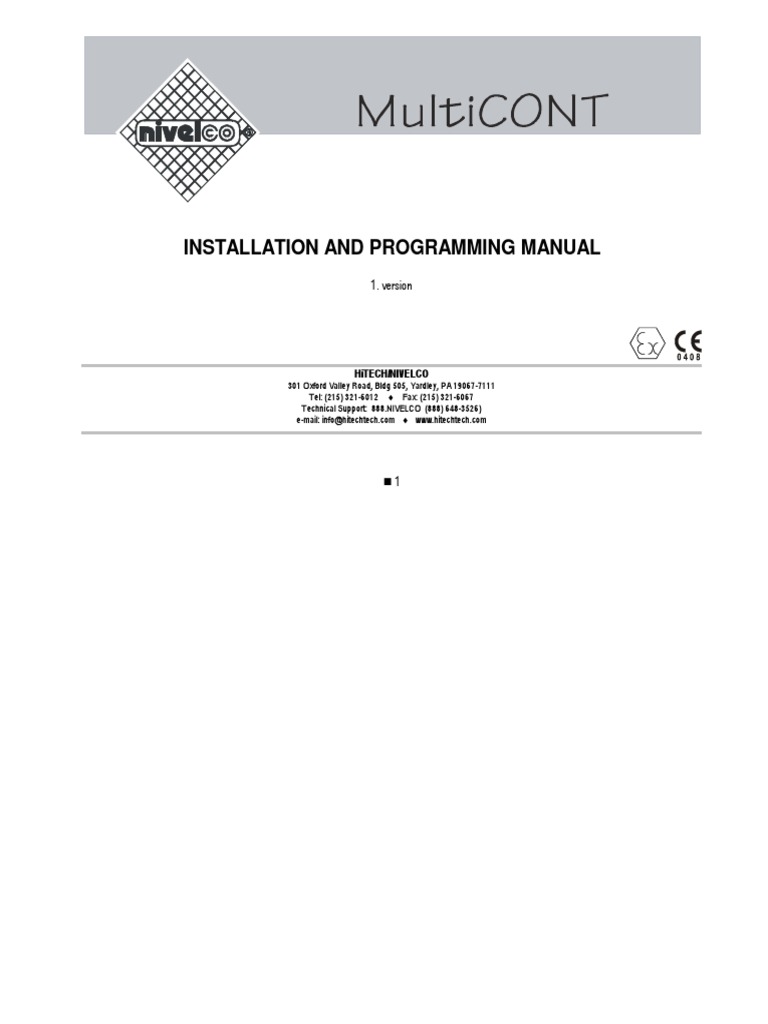 Multicont Manual | PDF | Parameter (Computer Programming) | Power Supply