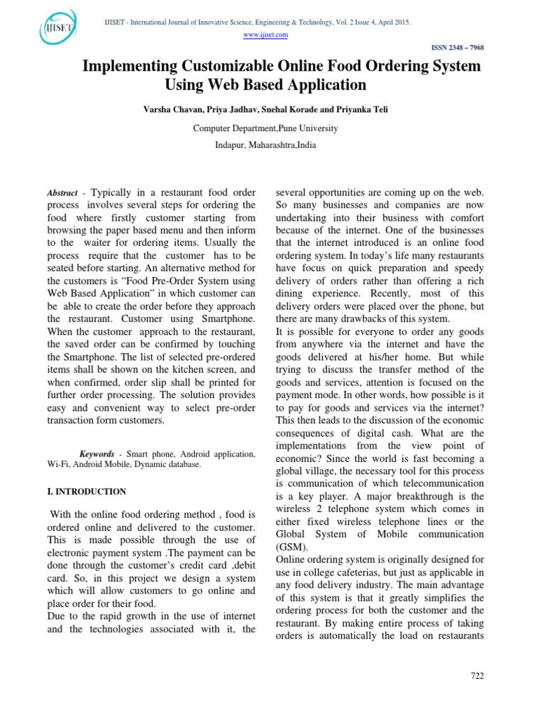 Food Ordering System | Download Free PDF | Touchscreen | Android ...