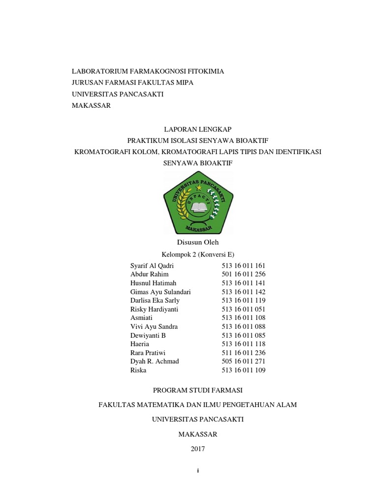 Cover Laboratorium Isolasi Senyawa Bioaktif | PDF