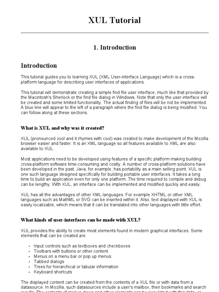 XUL Tutorial | PDF | Html | Cascading Style Sheets
