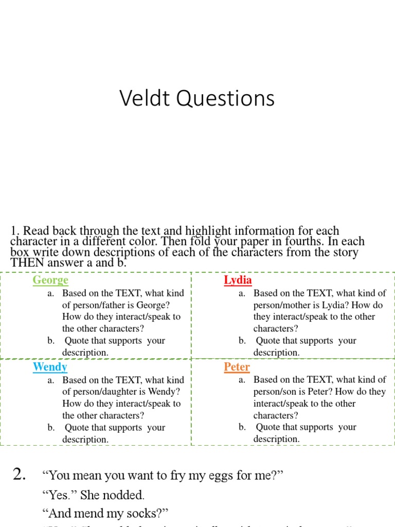 Veldt Questions | PDF | Science | Philosophical Science